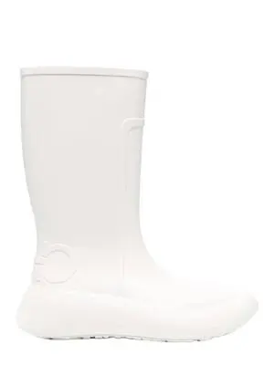 FERRAGAMO Logo-embossed Chunky Rain Boots - White
