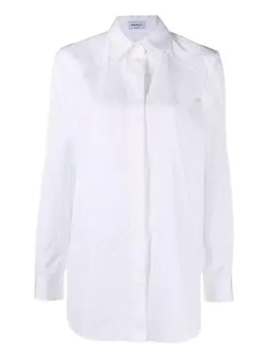 FERRAGAMO Long-sleeve Cotton Shirt - White