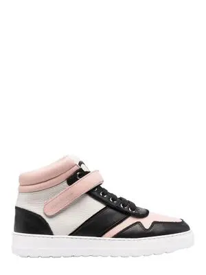 FERRAGAMO High-top Leather Sneakers - Black