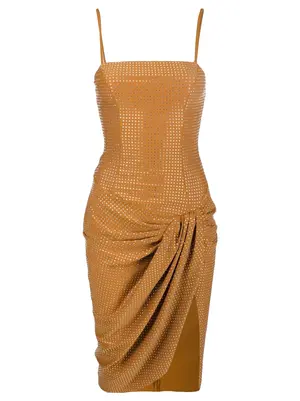 GIUSEPPE DI MORABITO Giuseppe Di Morabito Crystal Embellished Draped Dress