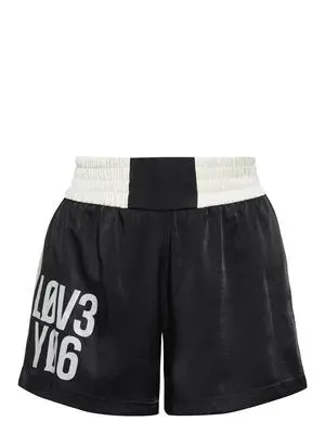 Red Valentino Printed Satin Shorts - Black