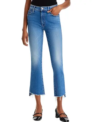 MOTHER The Insider High Rise Crop Step Fray Bootcut Jeans Different