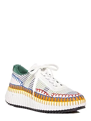 Chloé Nama Woven Platform Sneakers Multi