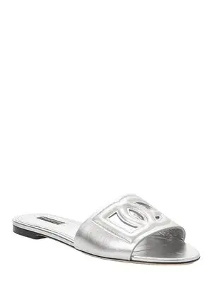 Dolce & Gabbana Slide Sandals - Silver