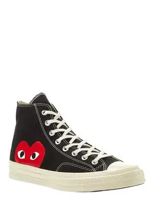 Play Comme Des Garcon X Converse Chuck Taylor High-top Sneakers - Black