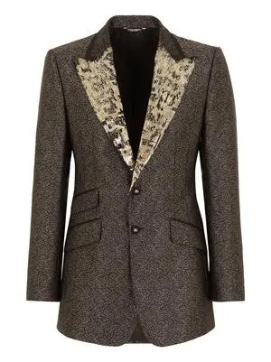 Dolce & Gabbana Lamé Jacquard Single-breasted Blazer - Grey