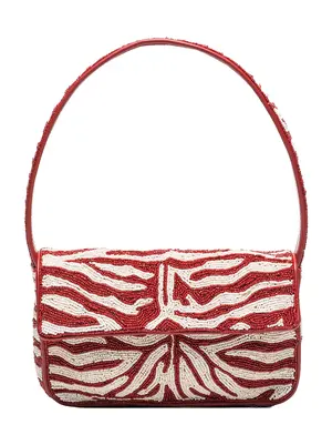 Staud Tommy Bead-embellished Shoulder Bag - Red