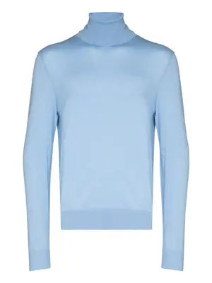 Dolce & Gabbana Roll-neck Fine-knit Jumper - Blue