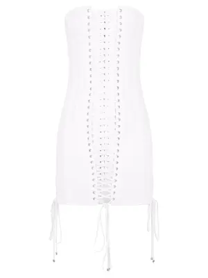 Dolce & Gabbana Lace-detail Gabardine Minidress - White