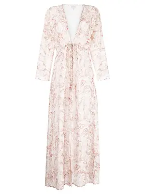 Evarae Paisley-print Silk Maxi Dress - White
