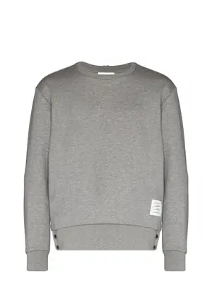 Thom Browne Rwb Stripe Cotton Sweatshirt - Grey