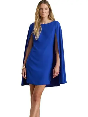 Ralph Lauren Cape Georgette Cocktail Dress - Cruise Royal