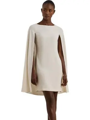 Ralph Lauren Cape Georgette Cocktail Dress - Mascarpone Cream