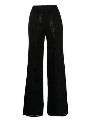 MARINE SERRE Crescent Moon Knit Trousers - Black