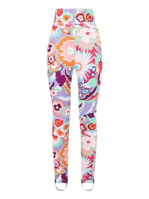 Dolce & Gabbana Floral-print High-waisted Leggings - Pink