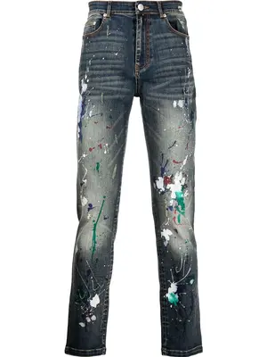 GOD'S MASTERFUL CHILDREN Hand-painted Jeans - Blue