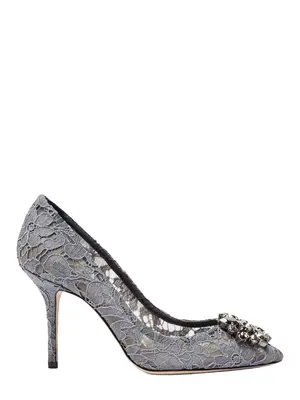 Dolce & Gabbana Taormina Lace Pumps - Grey