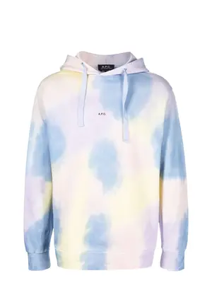 A.p.c. Tie-dye Print Hoodie - Blue