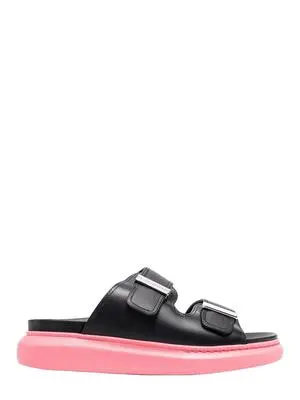 Alexander McQueen Double-strap Two-tone 50mm Wedge Sandals - Black