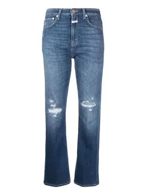 Closed Distressed Straight-leg Tapered Jeans - Blue