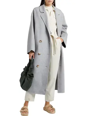 Loulou De Saison Loulou Studio Borneo Wool-Cashmere Blend Coat Light Gray