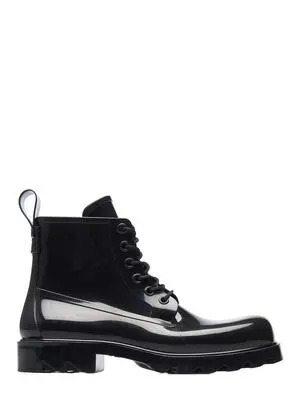 Bottega Veneta Lace-up Rubber Ankle Boots - Black