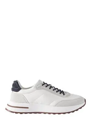 Loro Piana Weekend Walk Suede-trimmed Sneakers - White
