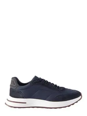 Loro Piana Weekend Walk Suede-trimmed Shell Sneakers - Blue