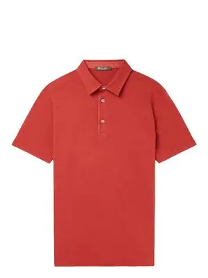 Loro Piana Cotton-piqué Polo Shirt - Red