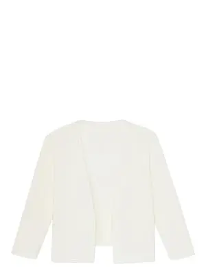 Lafayette 148 New York Petite Fine Voile Cropped Cardigan - Cloud