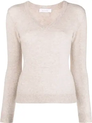 LISKA Liska V-Neck Wool-Silk Jumper