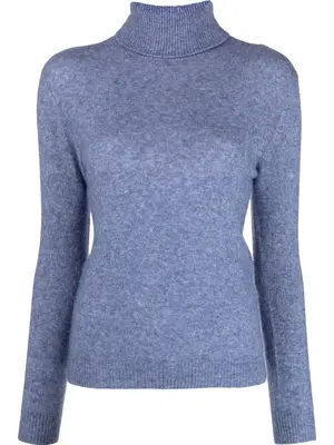 LISKA Cashmere-silk Roll-neck Jumper - Blue
