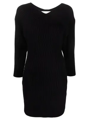 Rodebjer Ribbed-knit Mini Dress - Black