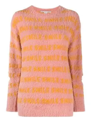Stella McCartney Fluffy Words Long-sleeved Jumper - Pink