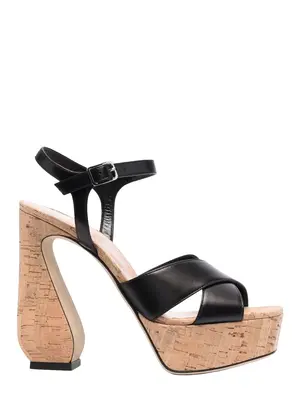 SERGIO ROSSI Si Rossi 90mm Sculptured-Heel Platform Sandals