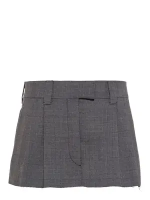 Miu Miu Prince-of-wales Check Mini Skirt - Grey