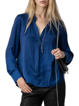 Zadig&Voltaire Tink Satin Blouse Bleu Roi