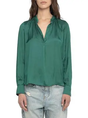 Zadig&Voltaire Tink Satin Blouse Emeraude
