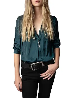 Zadig&Voltaire Tink Satin Blouse Peacock