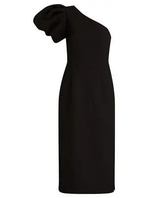 Rebecca Vallance Andie One-shoulder Midi Dress - Black