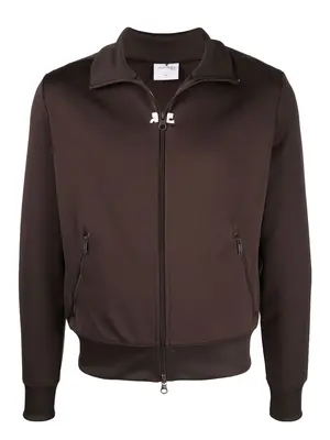 COURREGES Logo-patch Bomber Jacket - Brown