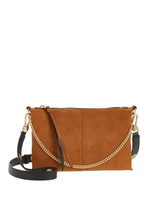 ALLSAINTS Eve Leather Crossbody Bag Amber Brown