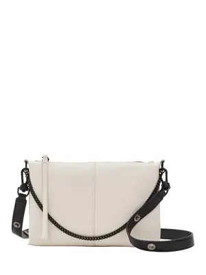 ALLSAINTS Eve Leather Crossbody Bag Salt Lake White
