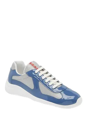 Prada Prada America’s Cup Leather Sneakers Aviazone/argento