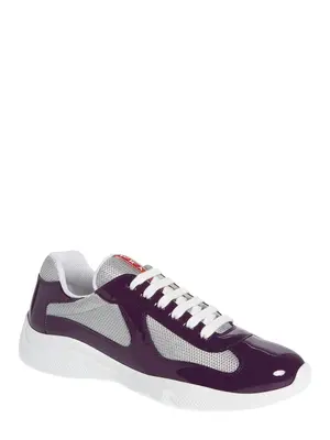 Prada Prada America’s Cup Leather Sneakers Ciclamino/ Argento