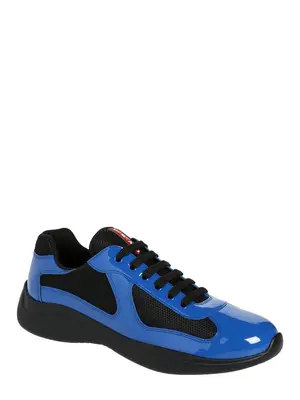 Prada Prada America’s Cup Leather Sneakers Cobalto/ Nero
