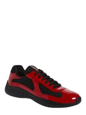 Prada Prada America’s Cup Leather Sneakers Rosso/ Nero