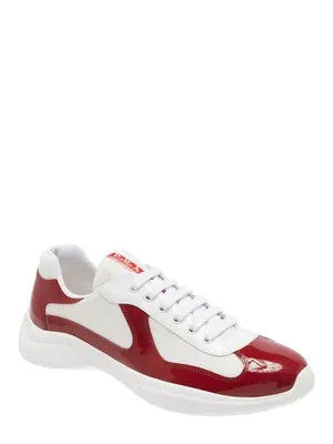 Prada Prada America’s Cup Leather Sneakers Rubino Bianco