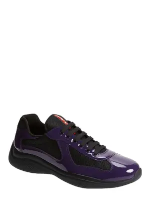 Prada Prada America’s Cup Leather Sneakers Viola/ Nero