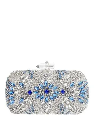 Nina Gelsey Crystal Embellished Minaudière - Silver Multi